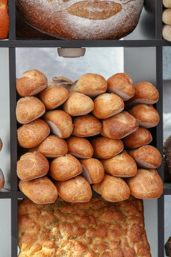 Bread on a shelf stock image. Image of group, brick - 223221037