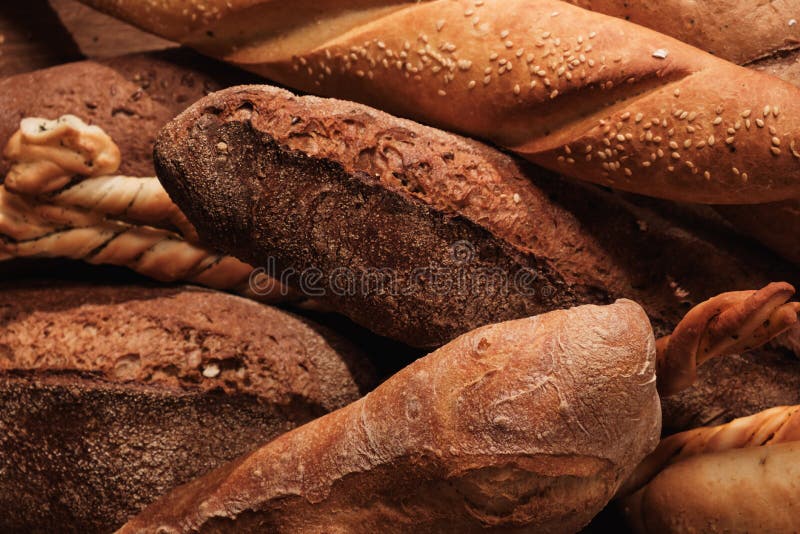 Group of Bread on the Table. Food Concept Stock Image - Image of diet ...
