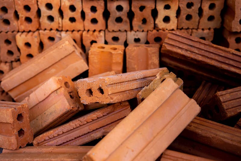 Group of Bricks Square Construction Materials. Bricks Texture and ...