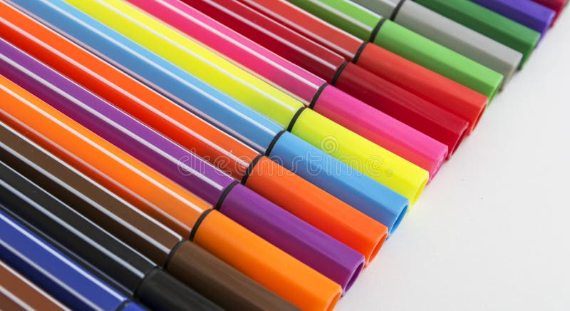 Group of bright markers stock photo. Image of children - 41347210