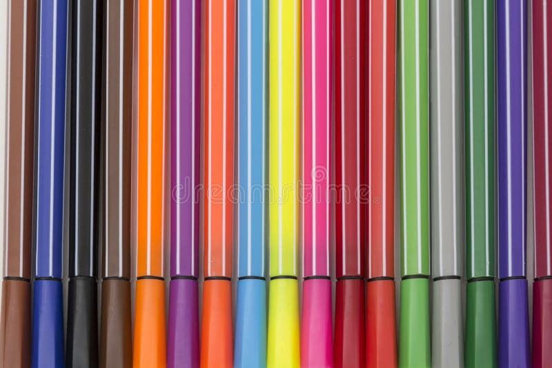 Group of bright markers stock image. Image of fluorescent - 41366677