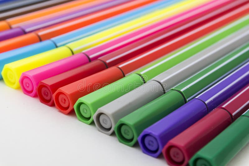 Group of bright markers stock photo. Image of green, office - 41392592