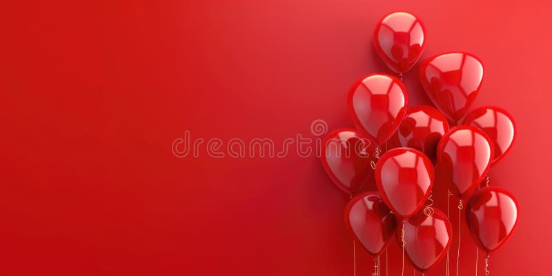 Group Bright Red Balloons Floating Deep Background Stock Photos - Free ...