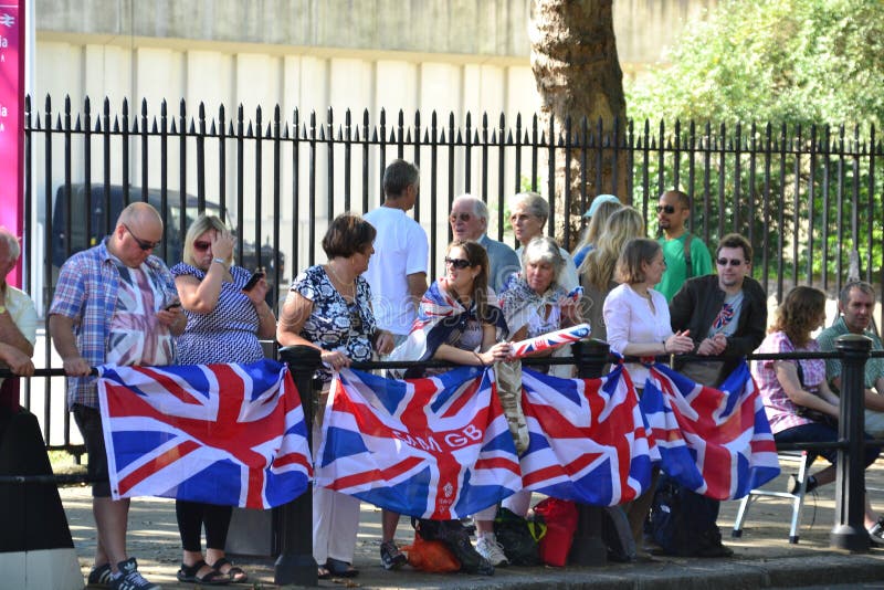 Group British Fans Awaiting Athlets Stock Photos - Free & Royalty-Free ...