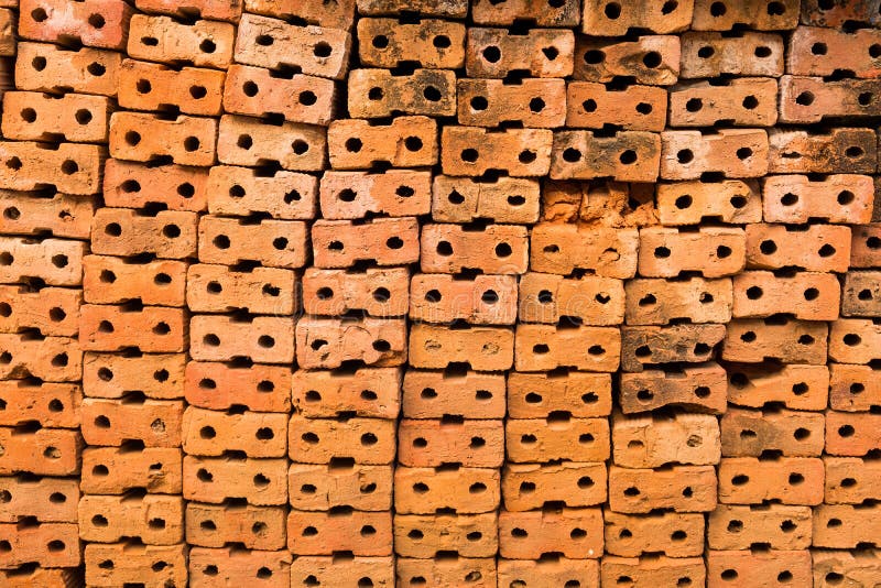 Group of Brown Bricks are Stacked To Prepare Construct Buildings Stock ...