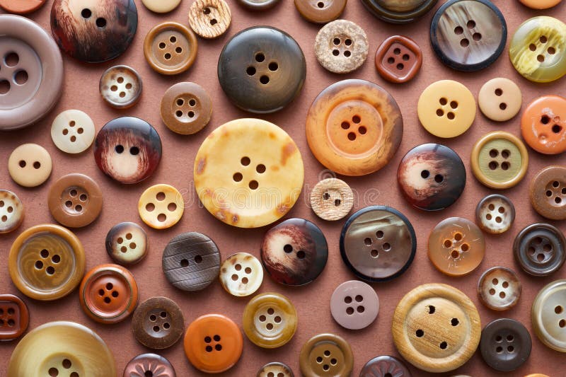 Group of Brown Clothing Buttons Stock Image - Image of large, life ...
