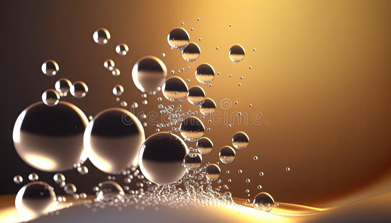 A Group of Bubbles Floating on Top of a Liquid Filled with Water Stock ...