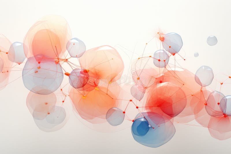 A Group of Bubbles with Red and Blue Dots Stock Illustration ...
