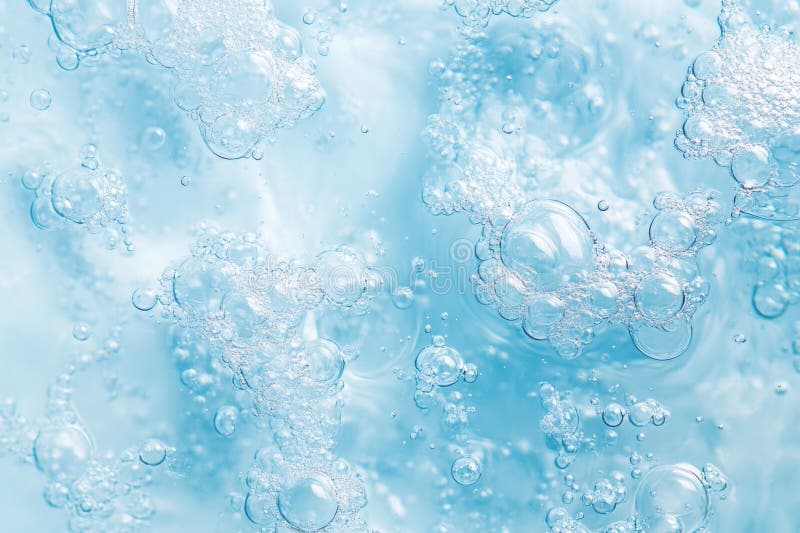 A Group of Bubbles Rising from the Bottom of a Blue Pool or Surface ...