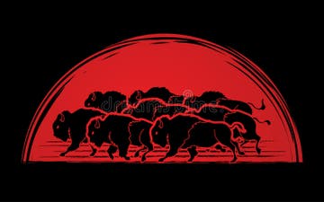 Running Buffalo Stock Illustrations – 467 Running Buffalo Stock ...