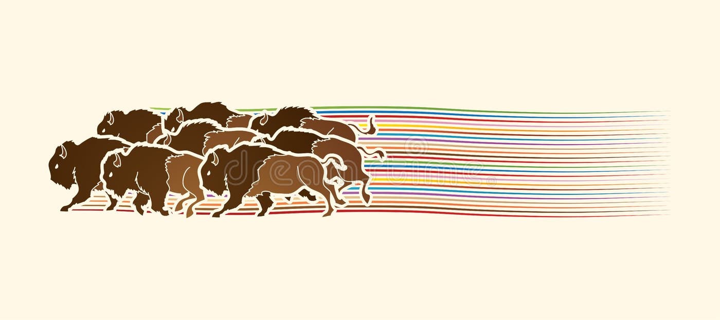 Running Buffalo Stock Illustrations – 467 Running Buffalo Stock ...
