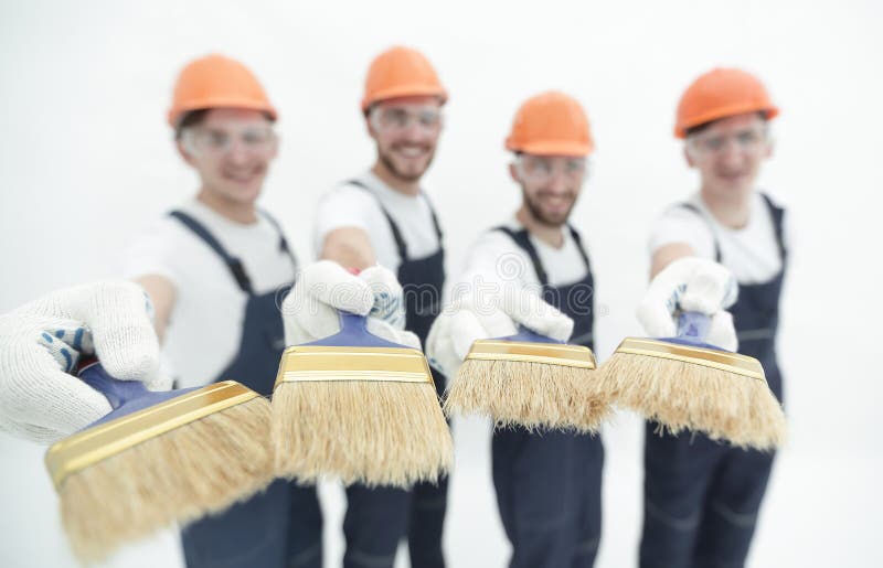 Group of Builders with Different Tools Stock Image - Image of ...