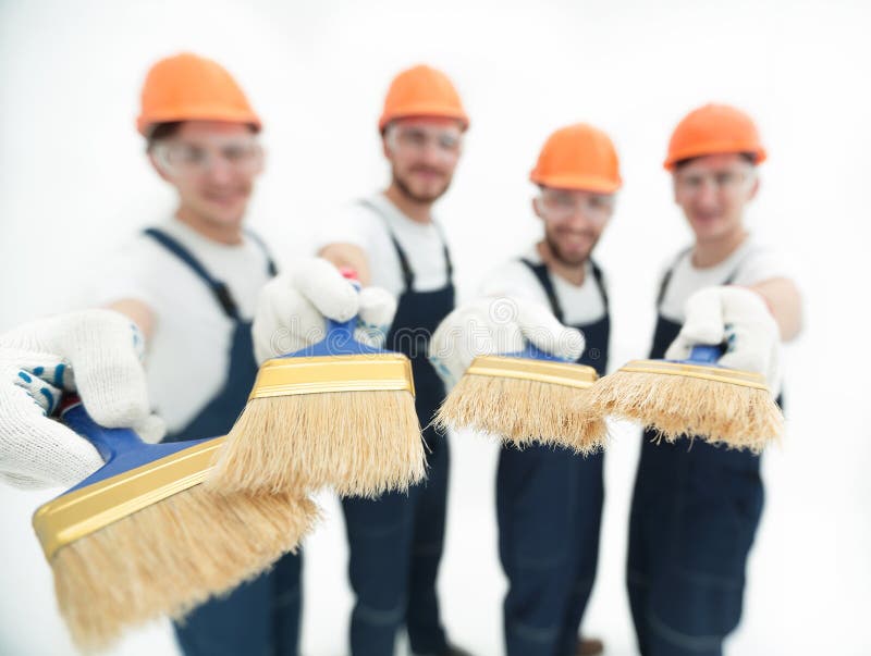 Group of Builders with Different Tools Stock Image - Image of ...