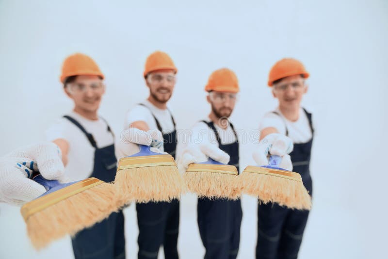 Group of Builders with Different Tools Stock Photo - Image of equipment ...