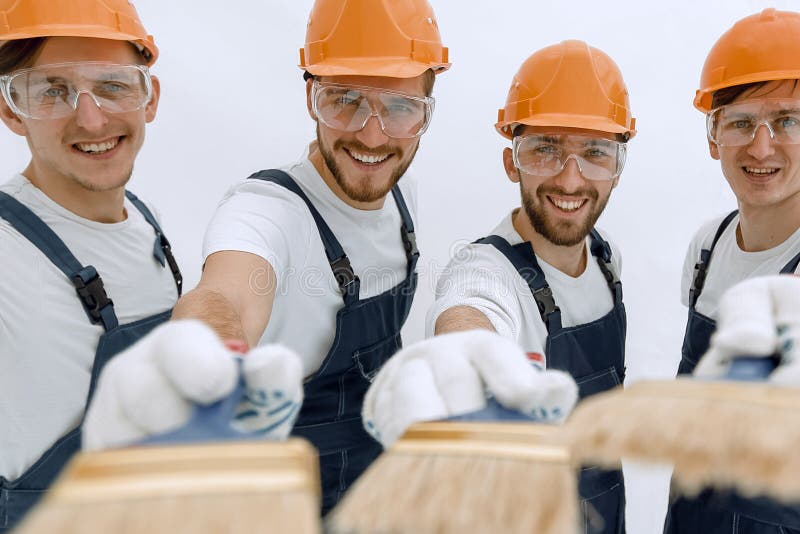 Group of Builders with Different Tools Stock Image - Image of people ...