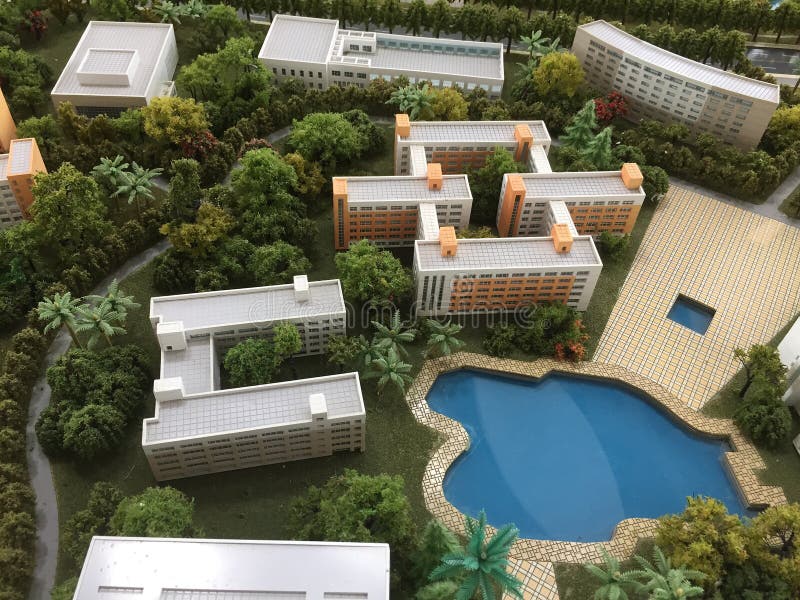 A Group of Buildings and Community Model Stock Image - Image of ...