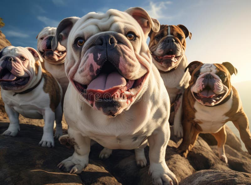 A group of bulldogs stock photo. Image of fashion, closeup - 290956064