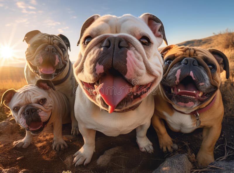 A group of bulldogs stock photo. Image of white, style - 290956790