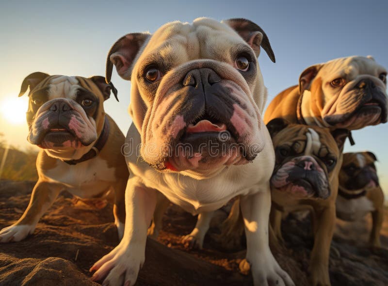 A group of bulldogs stock photo. Image of style, element - 290924242