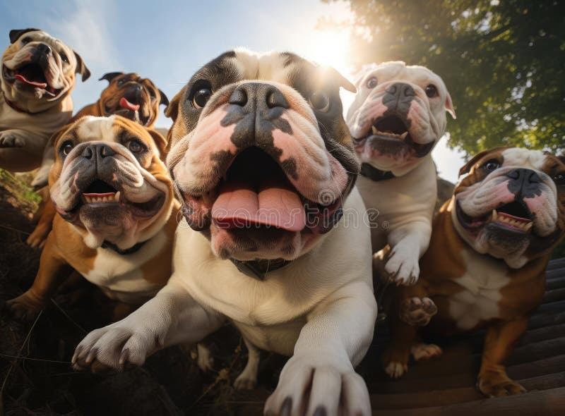 A group of bulldogs stock photo. Image of closeup, strong - 290924810