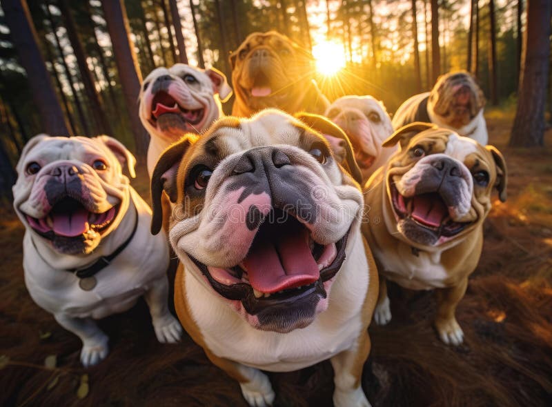 A group of bulldogs stock image. Image of together, canine - 290928613