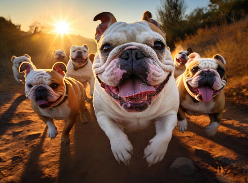 A group of bulldogs stock photo. Image of domestic, mascot - 290928922