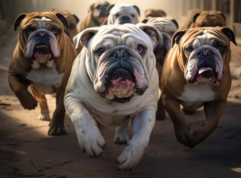 A group of bulldogs stock photo. Image of canine, style - 290930516