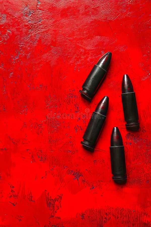 A Group of Bullets on a Red Background Stock Image - Image of manner ...