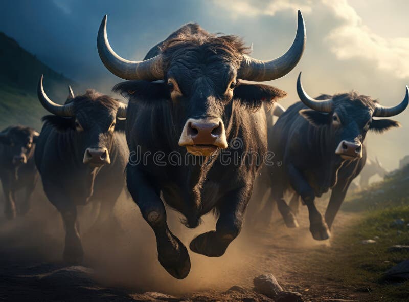 Running Bulls Stock Illustrations – 238 Running Bulls Stock ...