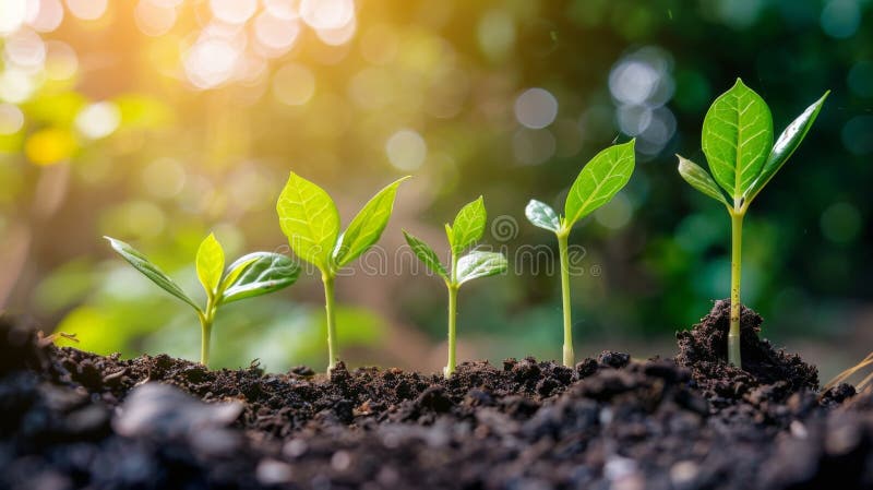 Young Sprouting Plants Close-up Stock Image - Image of seed, green ...