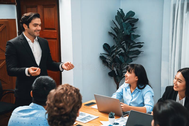 Group of Business Analyst Team Analyzing Financial Data Report ...