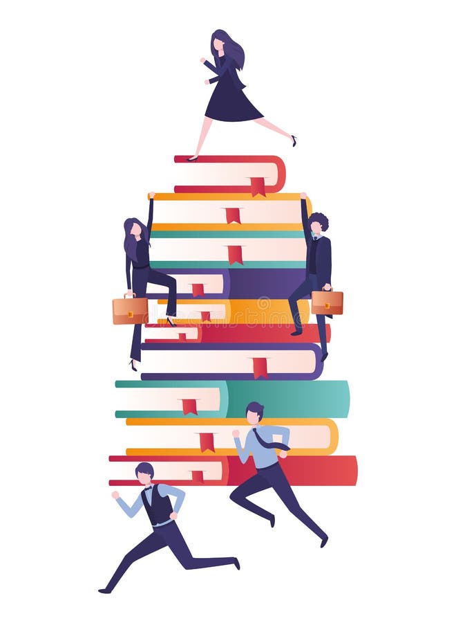 Group of Business with Books Avatar Character Stock Vector ...