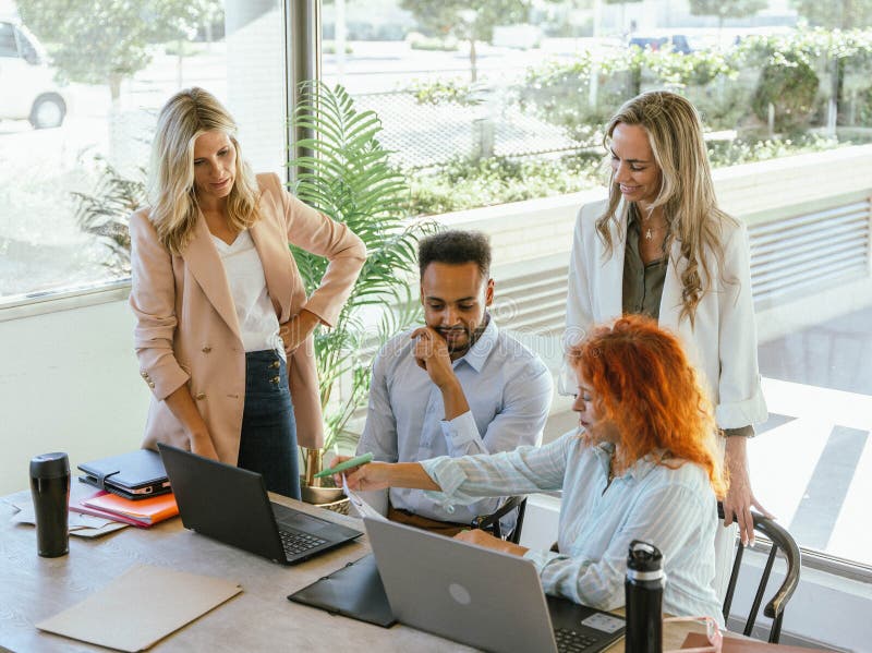 Group of Business Colleague Working Together in the Office Stock Image ...