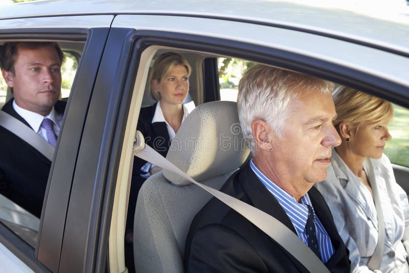 Group of Business Colleagues Car Pooling Journey into Work Stock Image ...