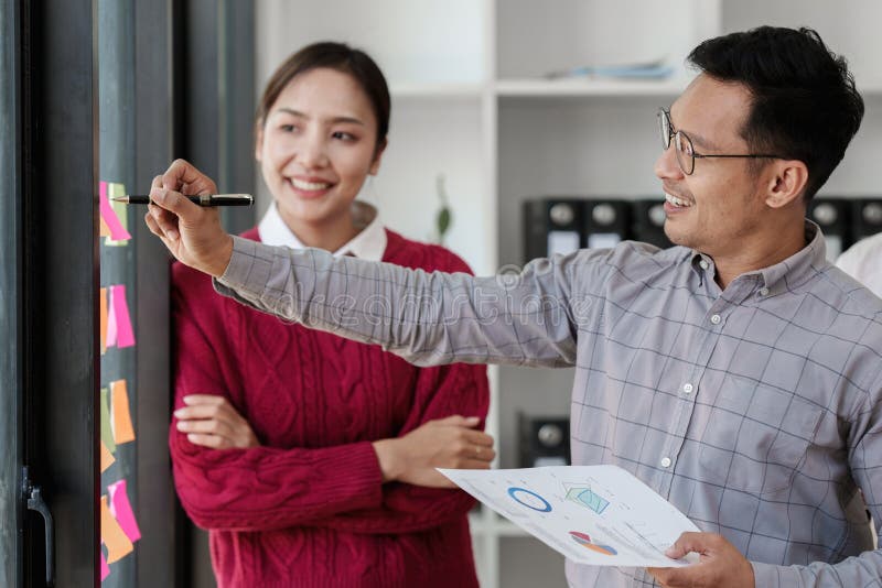 Group of Business Consultant Working Management Big Data and Analyze ...