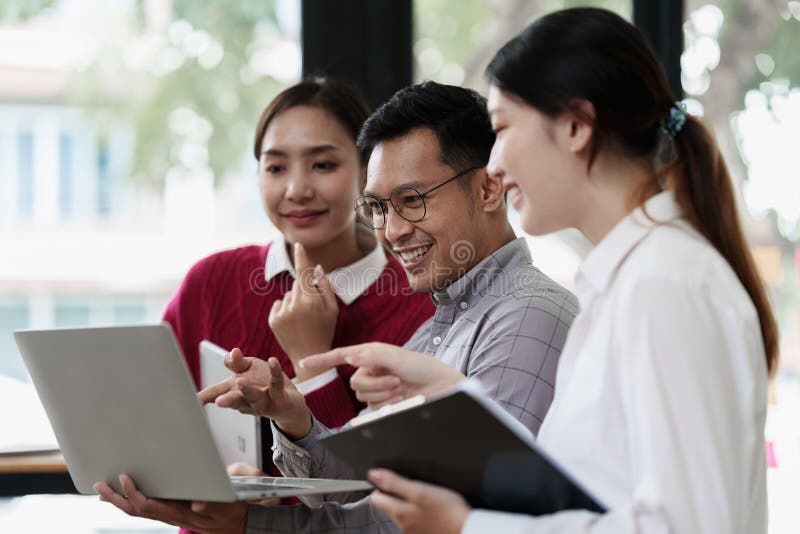 Group of Business Consultant Working Management Big Data and Analyze ...