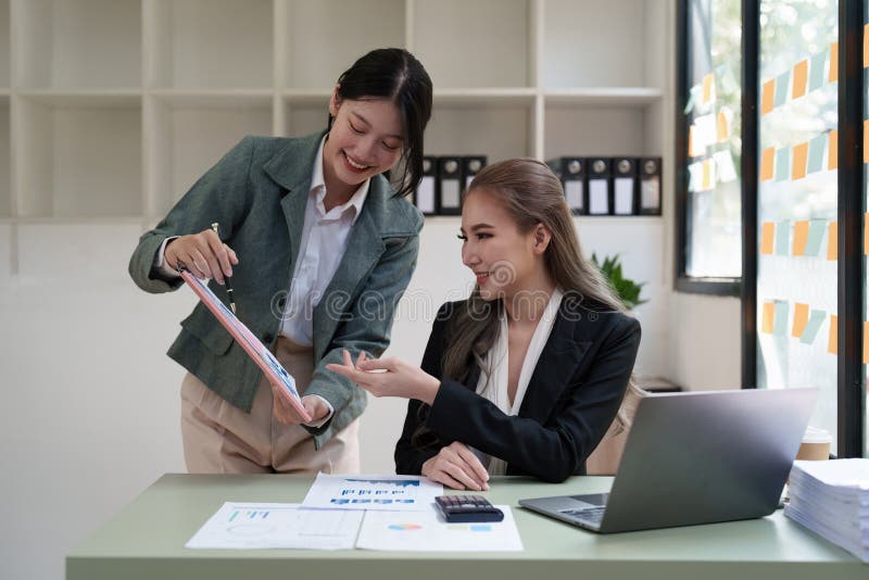 Group of Business Consultant Working Management Big Data and Analyze ...