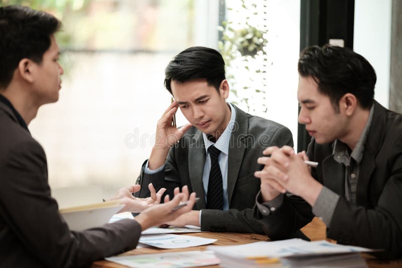 Group of Business Man Discussion and Brainstorming, Bookkeeping Audit ...