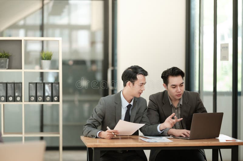 Group of Business Man Discussion and Brainstorming, Bookkeeping Audit ...