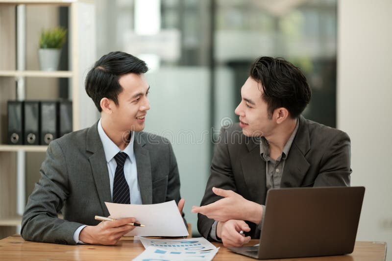 Group of Business Man Discussion and Brainstorming, Bookkeeping Audit ...