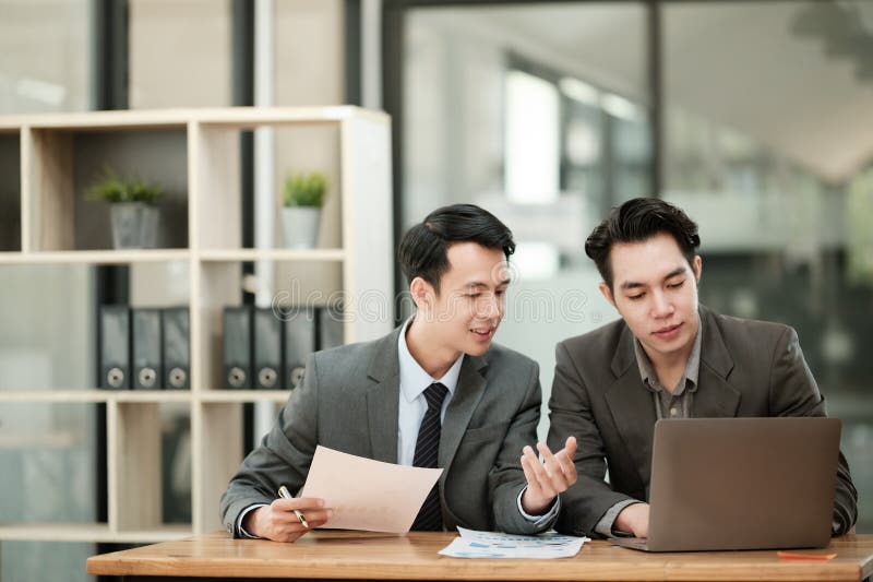 Group of Business Man Discussion and Brainstorming, Bookkeeping Audit ...