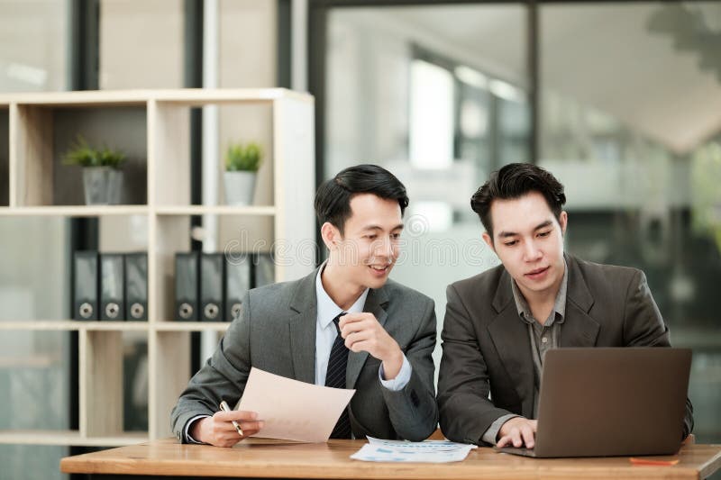 Group of Business Man Discussion and Brainstorming, Bookkeeping Audit ...