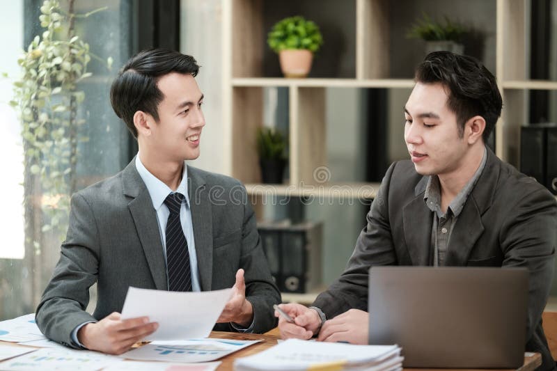 Group of Business Man Discussion and Brainstorming, Bookkeeping Audit ...