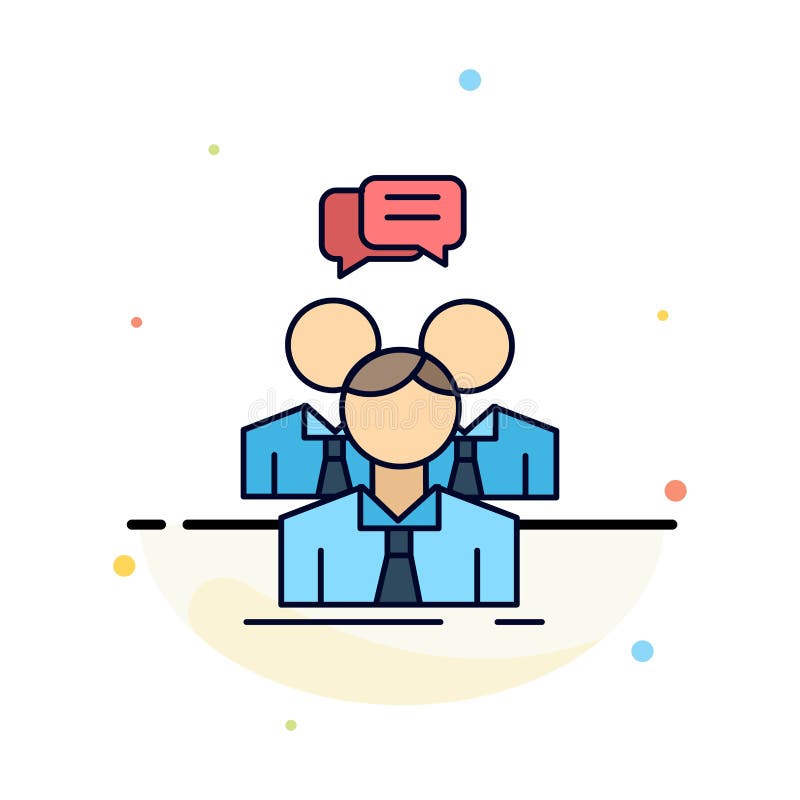 Group, Business, Meeting, People, Team Flat Color Icon Vector Stock ...