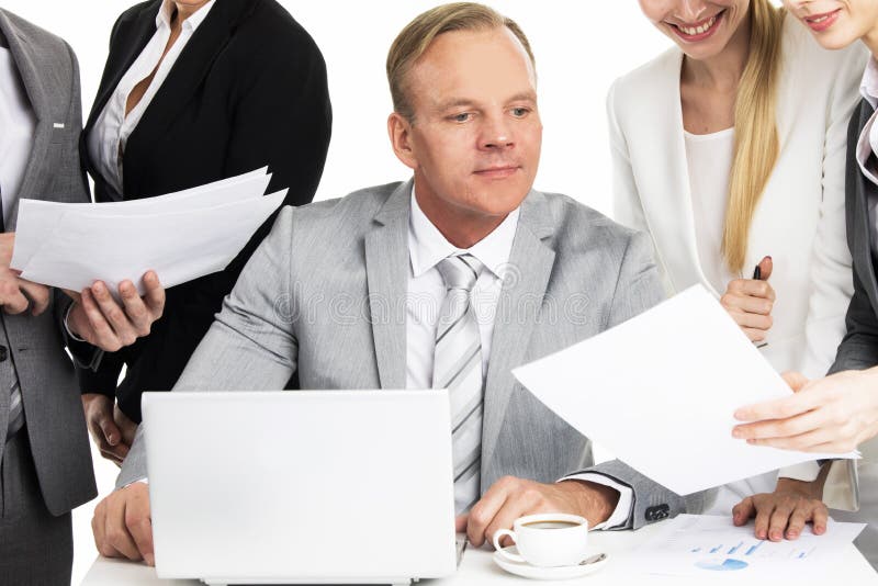 Business Partners Work with Documents Stock Photo - Image of adult ...