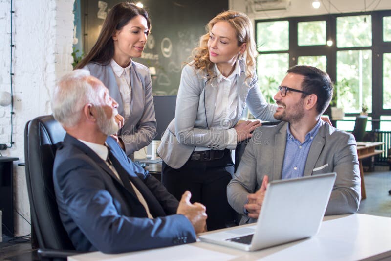 Group of Business Partners on a Meeting in Office Stock Image - Image ...