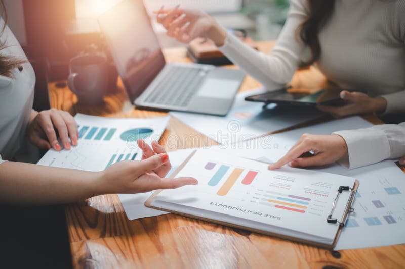 Group of Business People Analysis Summary Graph Reports of Business ...