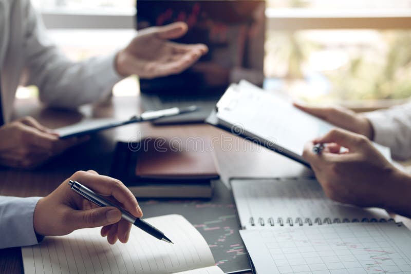 Group of Business People Analysis Summary Graph Reports of Business ...