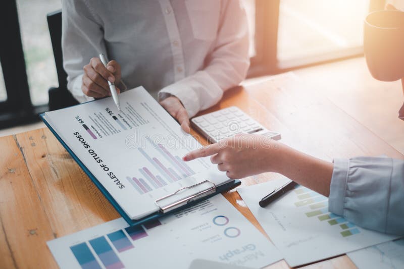 Group of Business People Analysis Summary Graph Reports of Business ...