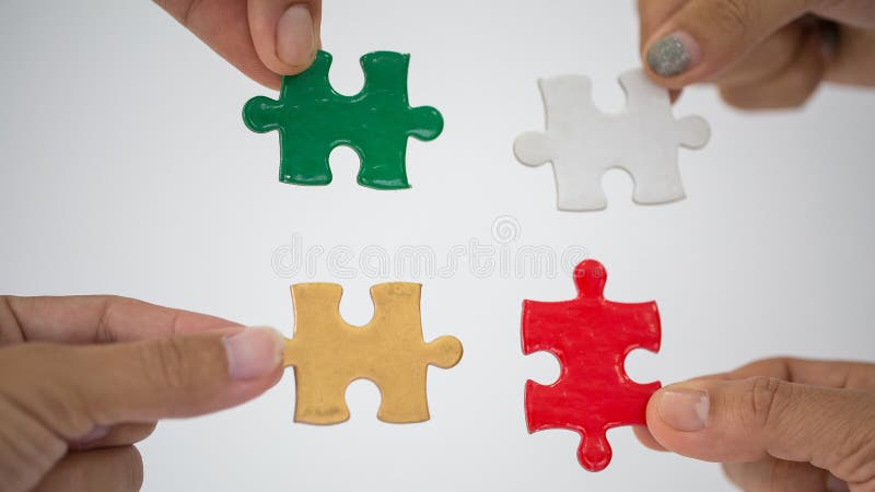 Group of Business People Assembling Jigsaw Stock Photo - Image of ...